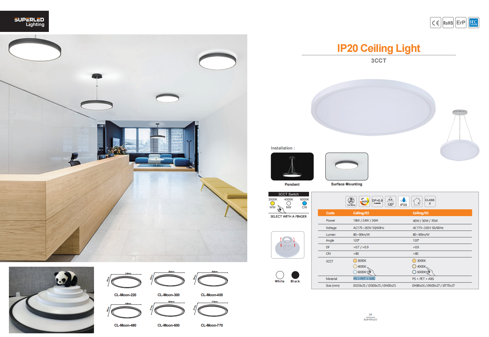 IP20 Ceiling Light - Buy 3CCT Product on Zhejiang SuperLED ...